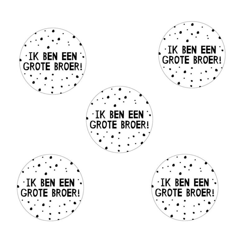 Ik ben grote broer wensstickers 5x - Toptraktaties.nl